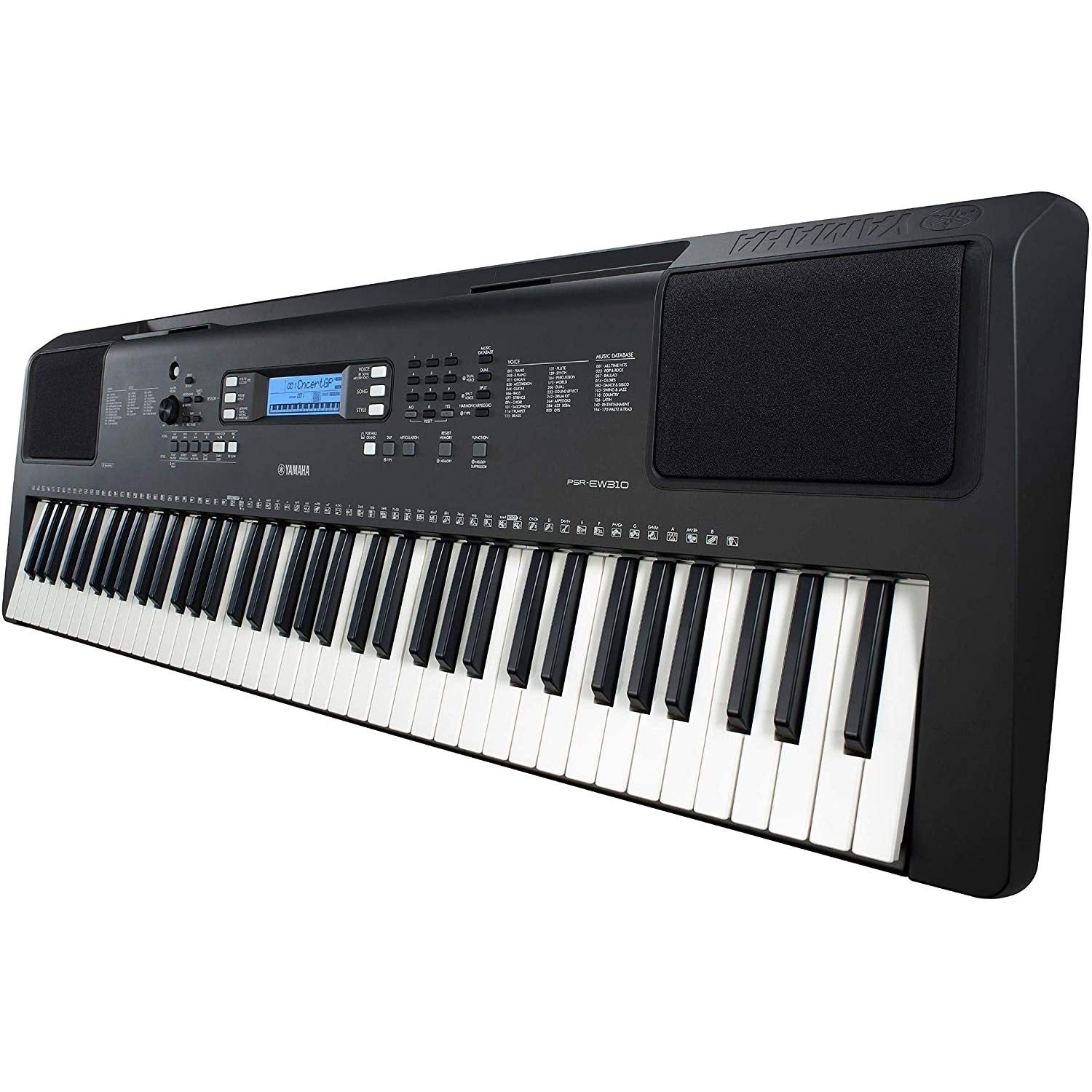 Yamaha PSREW310 76-Key Portable Digital Keyboard Bundle with Power Supply, Foot switch, Stereo Headphones, and 2-Year Extended Warranty