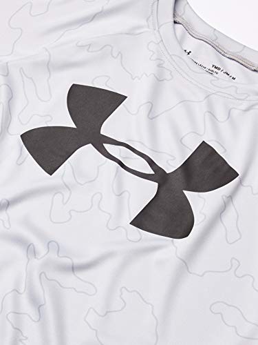 Under Armour Tech Big Logo Printed Short Sleeve Gym T-shirt, Halo Gray (014)/Black, Youth X-Small