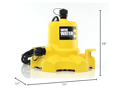 WAYNE WaterBUG 1/6 HP 1350 GPH Submersible Multi-Flo Technology-Water Removal and Transfer Pump, No Size, Yellow