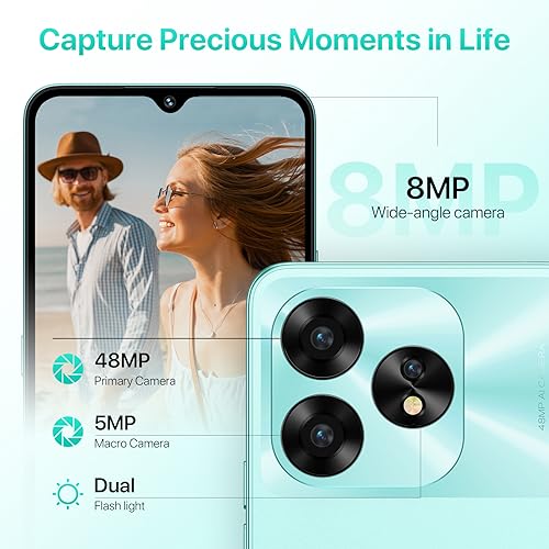 UMIDIGI A15C (8+8GB RAM+128GB ROM) Android 13 NFC Unlocked Cell Phone,48MP Ultra-Clear AI Camera Mobile Phone,5000mAh Battery Smartphone,6.7" HD Full View Display Dual Unlock Phone-Lavender Purple…
