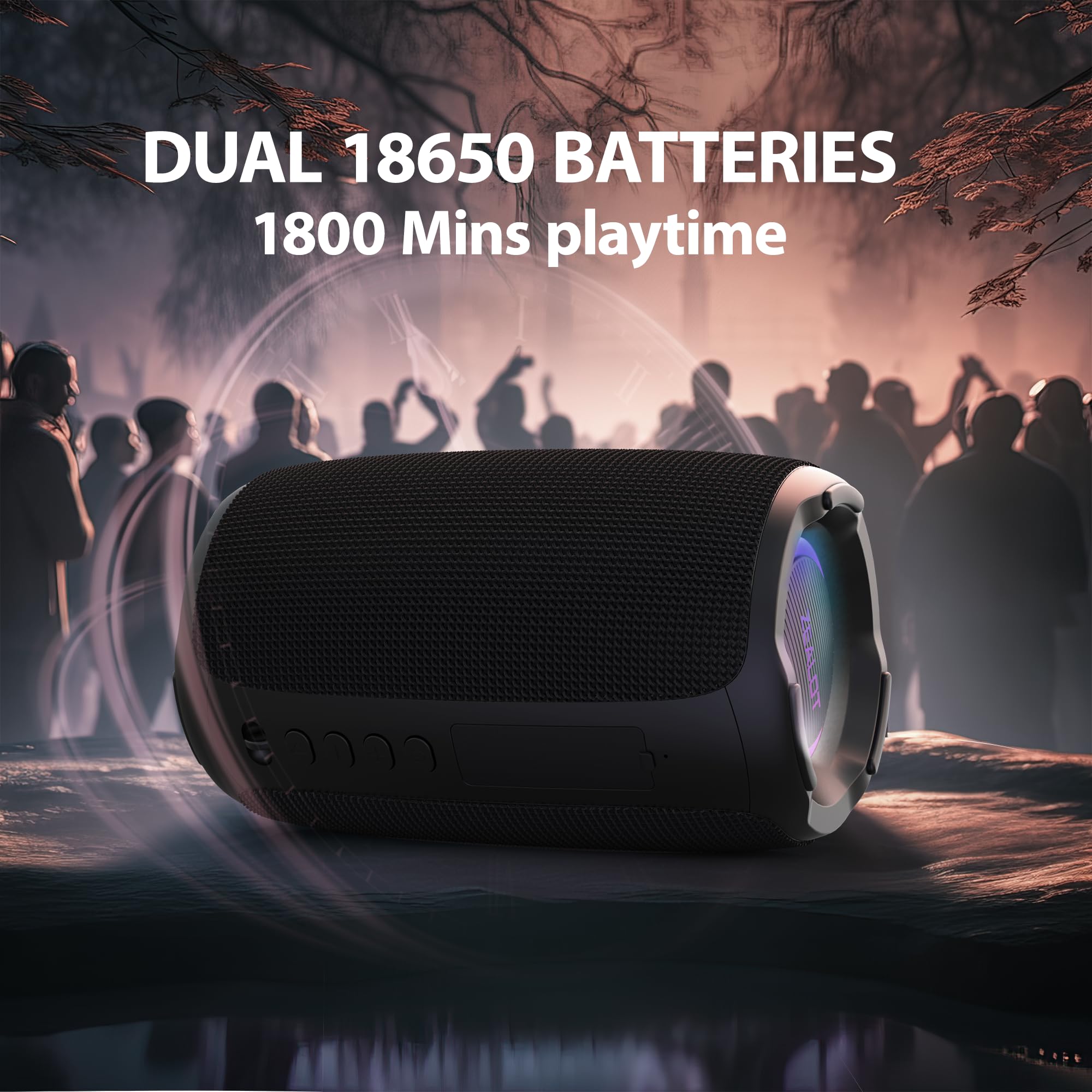 ZEALOT Bluetooth Speaker, IPX7 Waterproof Wireless Speaker with 20W Loud Stereo Sound, Outdoor Portable Speakers with Bluetooth 5.2, 40H Playtime, RGB Light, Dual Pairing for Home, Party(Update)