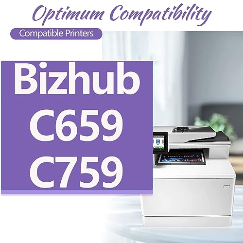 ZIRIA Compatible Toner Cartridges Replacement for Konica Minolta TN713(K+C+M+Y), Work with Bizhub C659 C759 Printer 4-Color