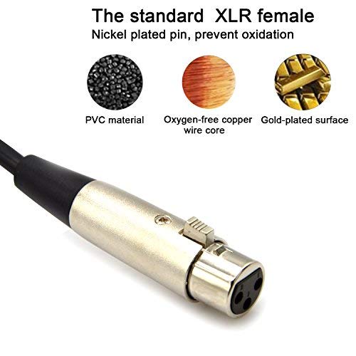 XLR Cable, VAlinks 10FT 3PIN XLR Female Microphone Cable Studio Audio Cable Connector Cords Adapter for Microphones or Instruments Recording Karaoke Singing - 3m/10ft