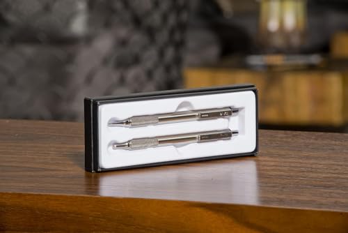 Zebra Pen M/F 701 Stainless Steel Mechanical Pencil and Ballpoint Pen Set, Fine Point, 0.7mm HB Lead and 0.8mm Black Ink, 2-Count Gift Set, Silver (10519)