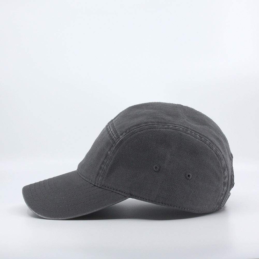 Washed Cotton Twill Five Panel Adjustable Camper Caps (Olvie Green)