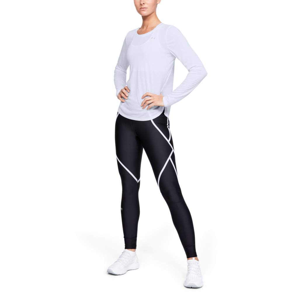 Under Armour Whisperlight Mesh Long-sleeve Shirt, White (100)/Metallic Silver, X-Small
