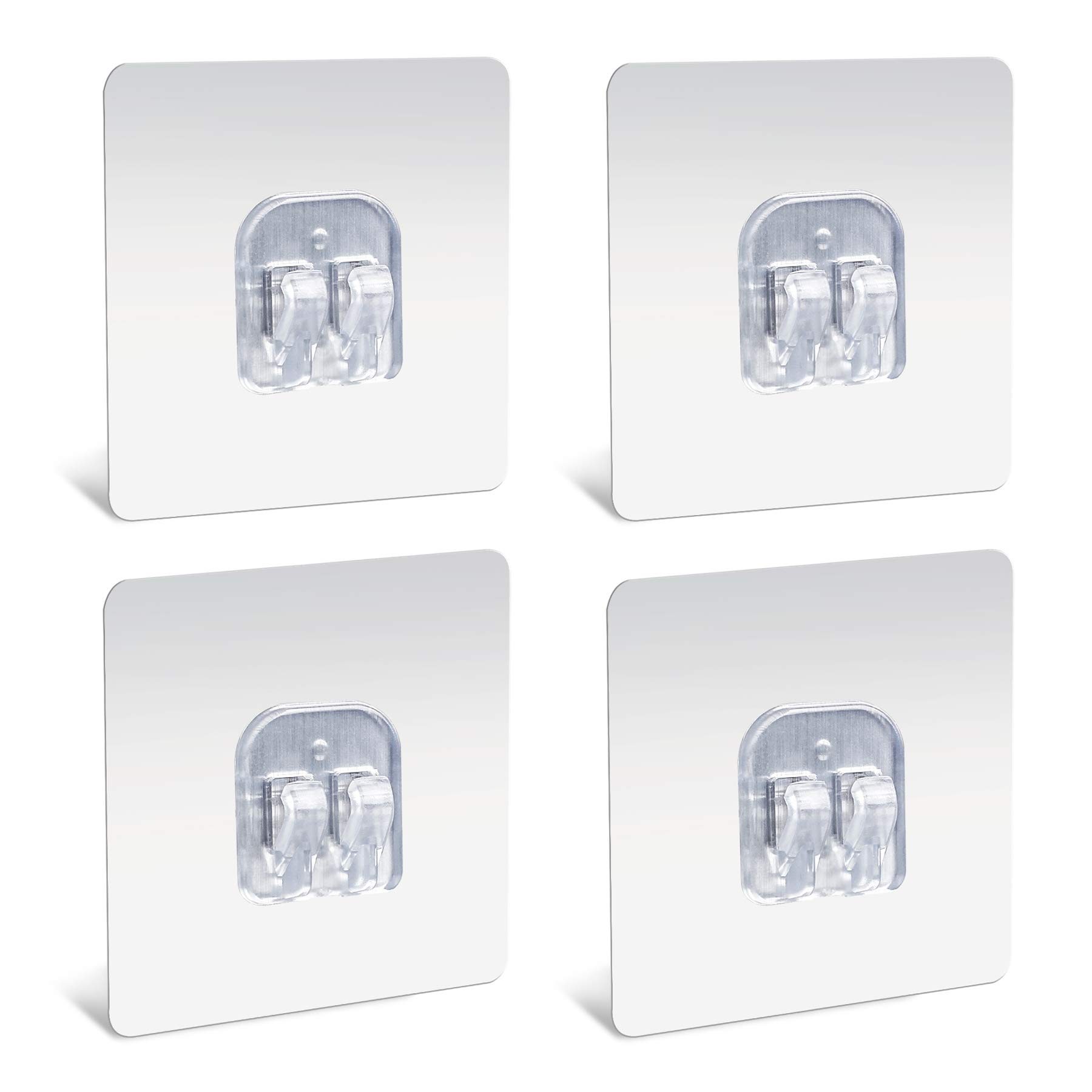 YeeBeny Corner Shower Caddy Adhesive Sticker Hooks for Shower Caddy Basket Bathroom Shelf Compatible with KINCMAX,SMARTAKE, JOMARTO, Flowmist, Nieifi, HapiRm, Odesign, Lovelers (Silver, 4 Pack)
