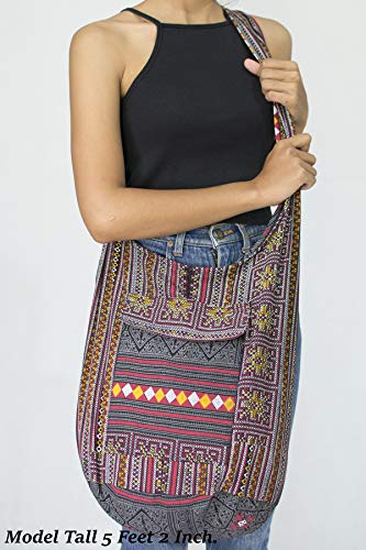 Your Cozy Boho Purses And Handbags Handmade Cotton Bag For Unisex (Brown)