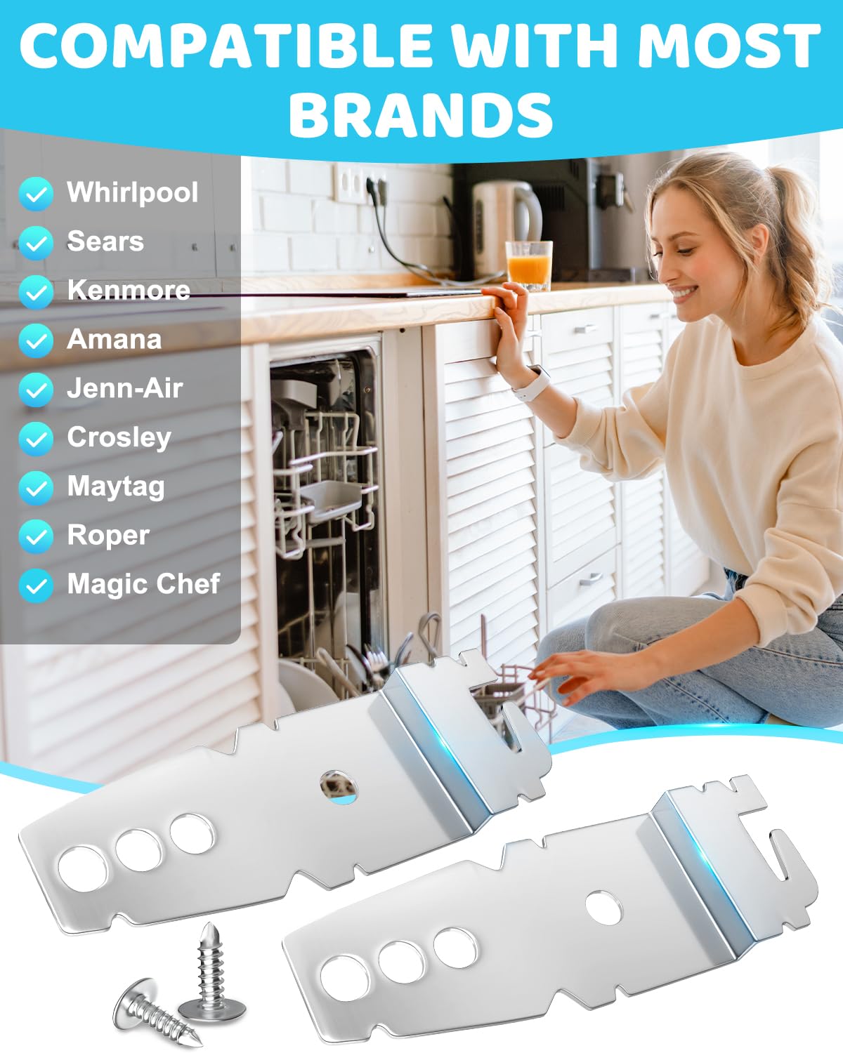 Undercounter Dishwasher Mounting Bracket Kit & Patio Sliding Door Lock Security