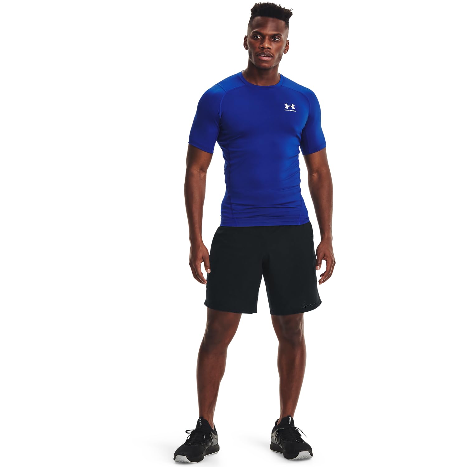 Under Armour Men's Armour HeatGear Compression Short-Sleeve T-Shirt , Royal Blue (400)/White, Medium