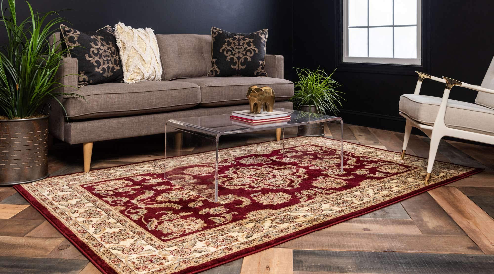 Unique Loom Voyage Collection Traditional Oriental Classic Intricate Design Area Rug (7' 0 x 10' 0 Rectangular, Red/Tan)
