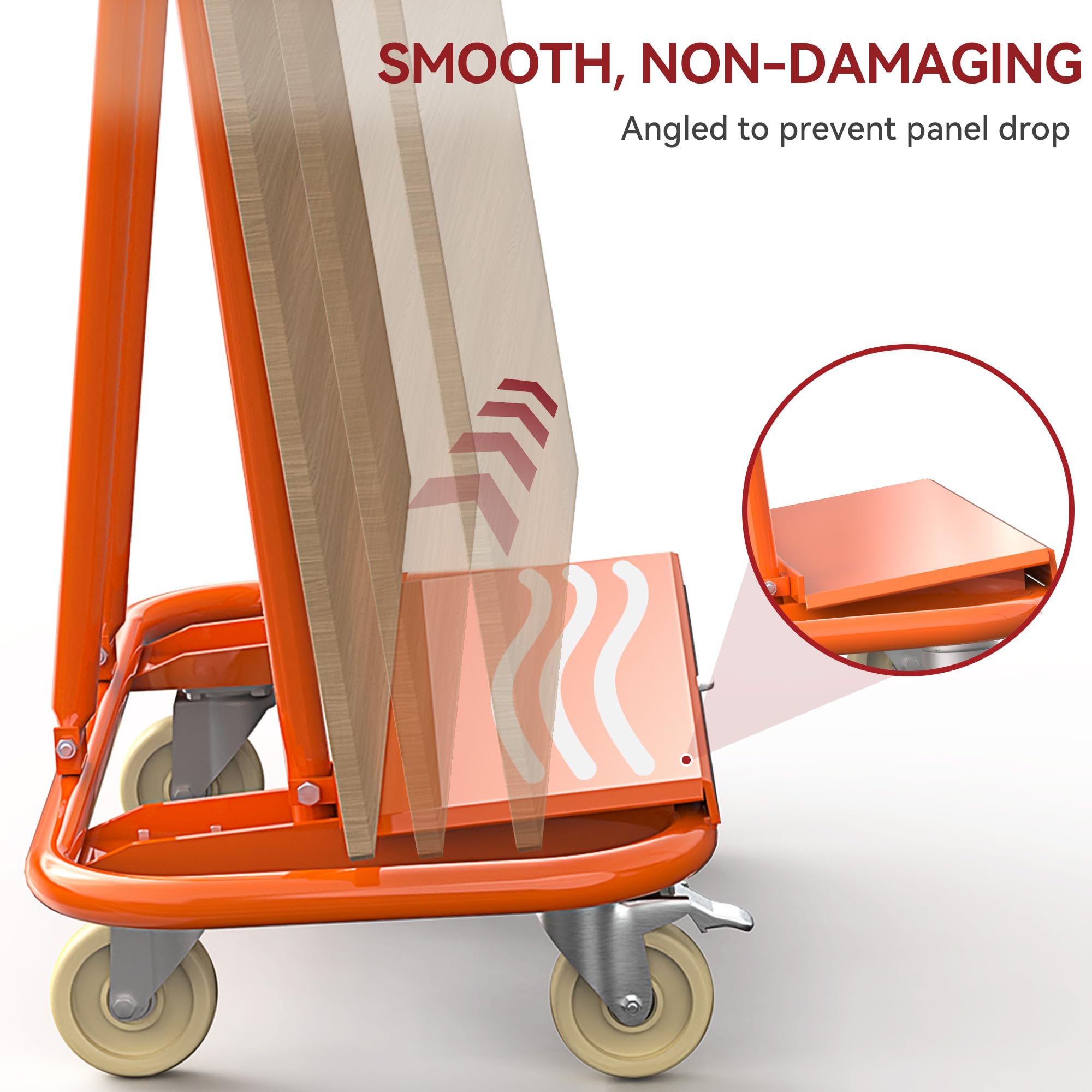 YITAMOTOR Drywall Cart, 3000lbs Heavy Duty Drywall Sheet Cart 45.3" L × 22.4" W × 46" H with 4 Swivel Wheels Panel Cart Sheetrock Dolly Drywall Dolly for Wall Panel, Sheetrock, Wood Panel
