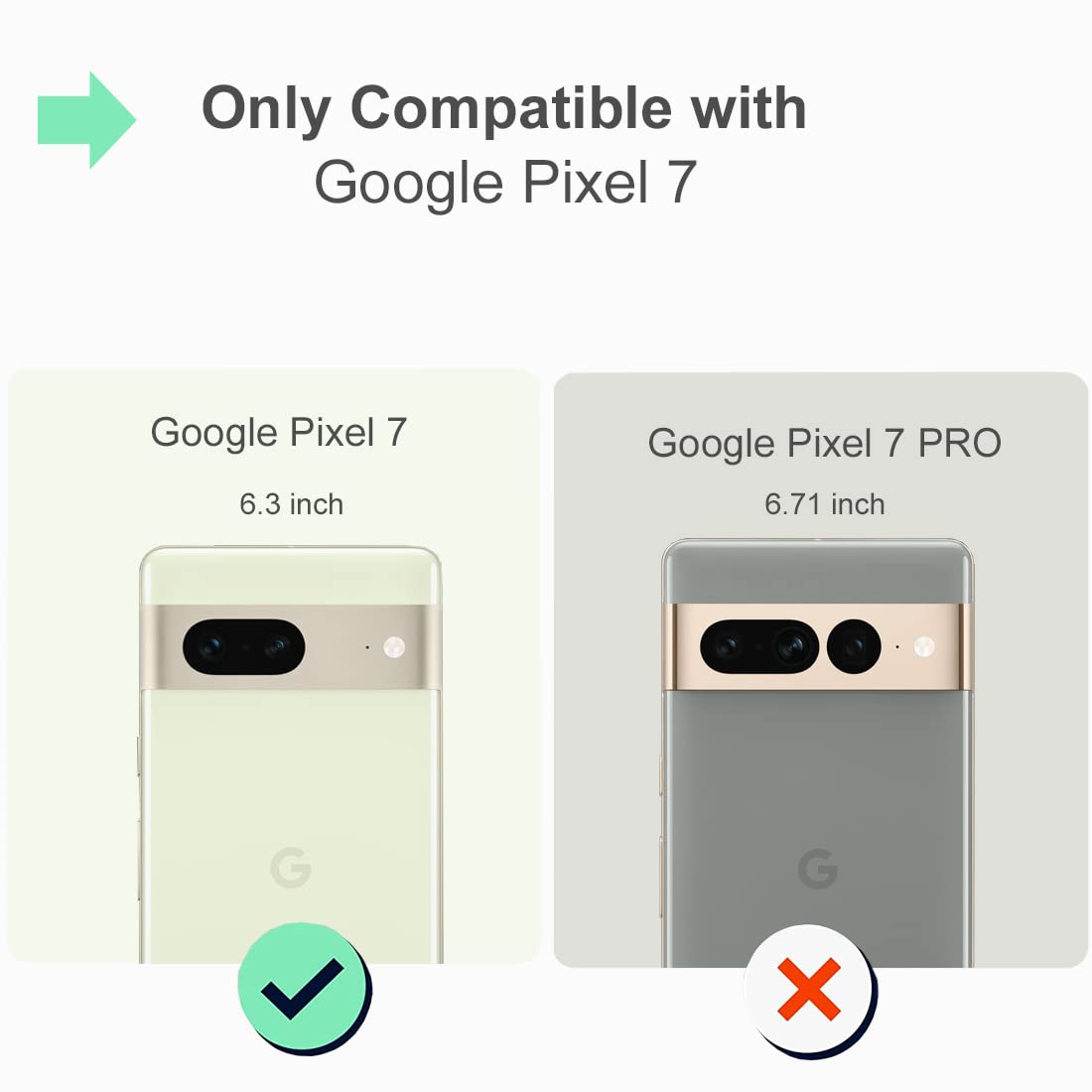 Weycolor for Google Pixel 7 Case,Tempered Glass Screen Protector [2 Pack], Slim Soft Anti-Scratch Microfiber Lining Full-Body Protective Phone Case for Google Pixel 7 （Black）