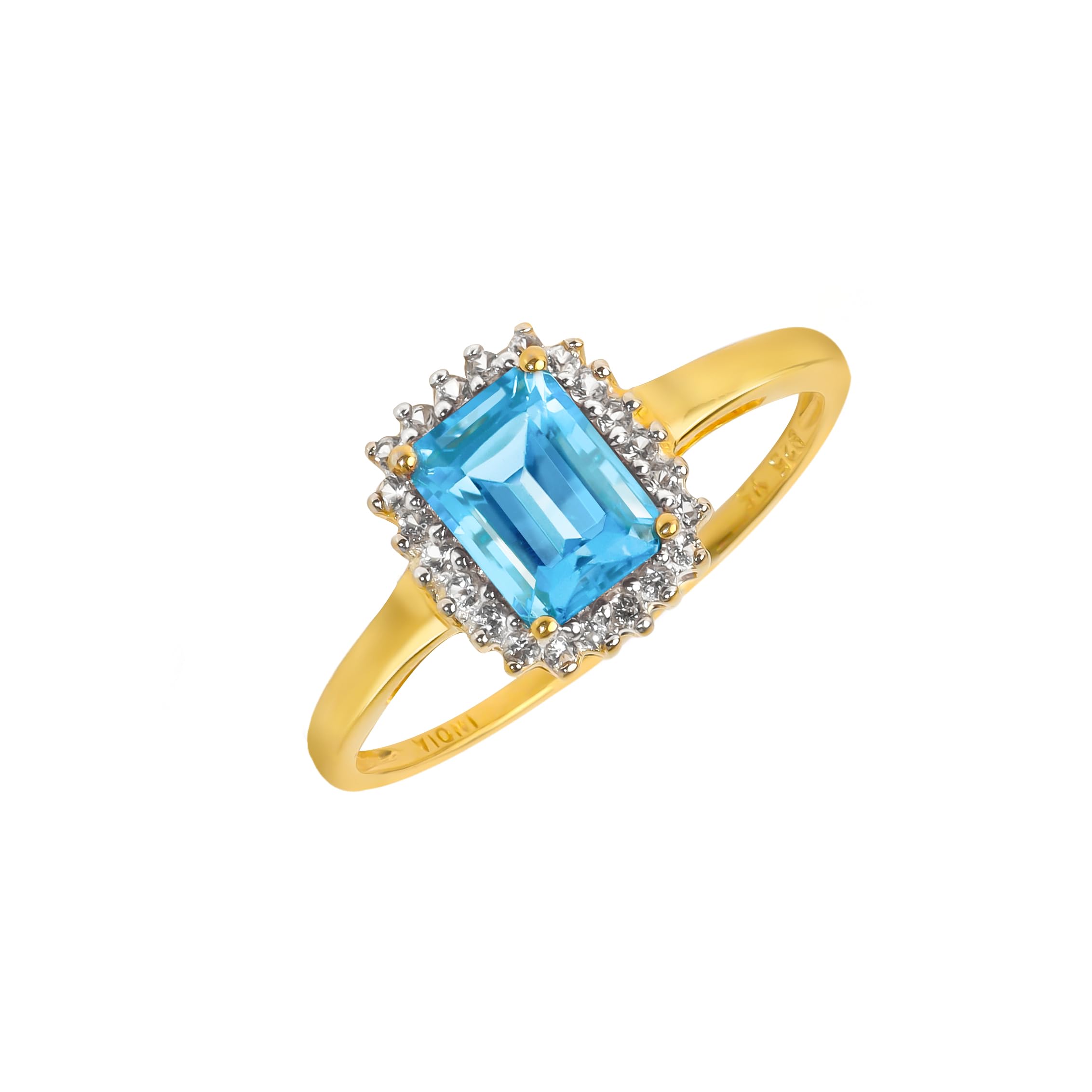 YoTreasure 1.22 ct. t.w. Swiss Blue Topaz 10kt Yellow Gold Engagement Ring