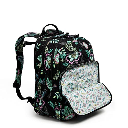 Vera Bradley Women's Cotton XL Campus Backpack, Island Garden - Recycled Cotton, One Size