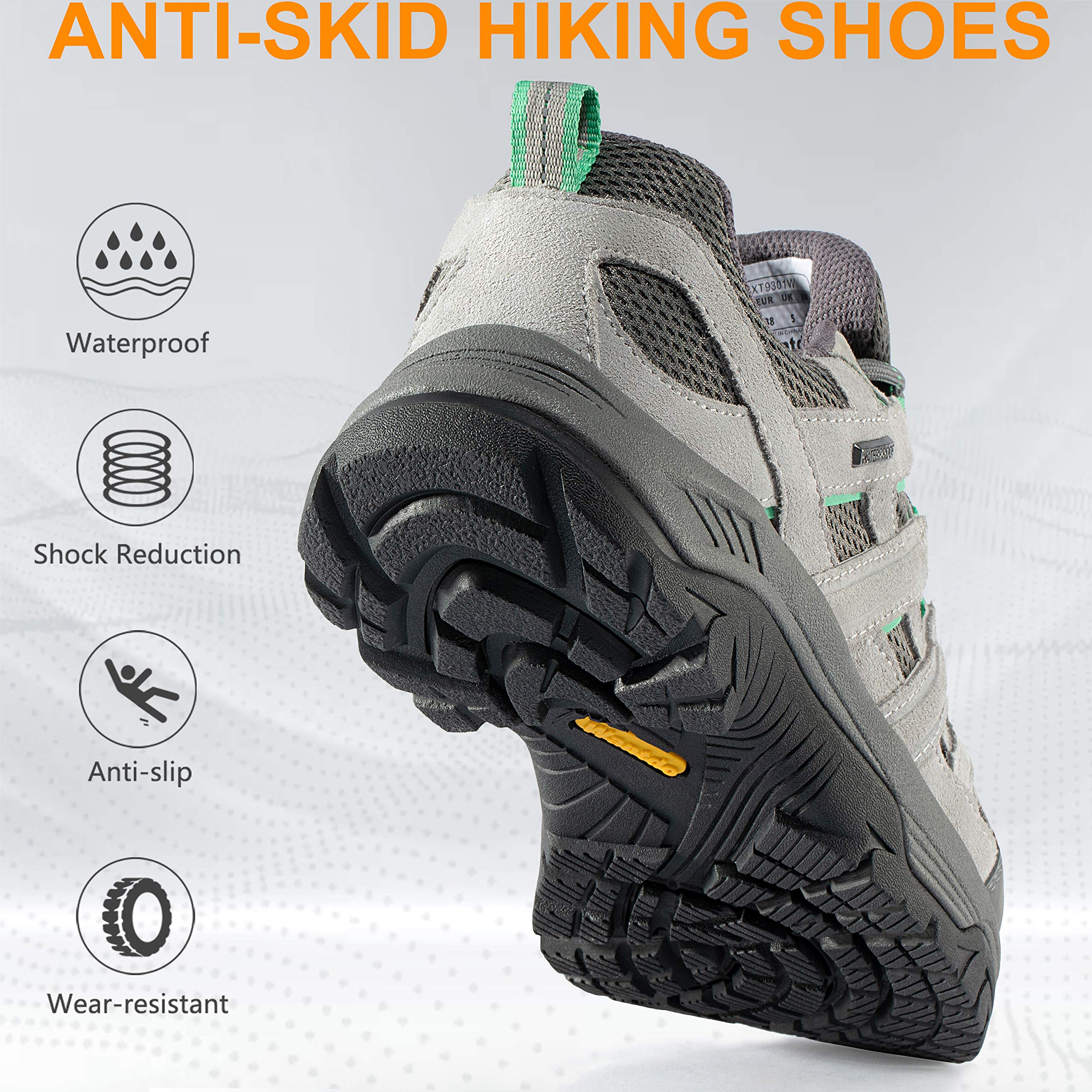 wantdo Women'S Low Cut Hiking Shoes Waterproof Hiking Boots Lightweight Camping Backpacking Shoe 8.5 Garnet Grey