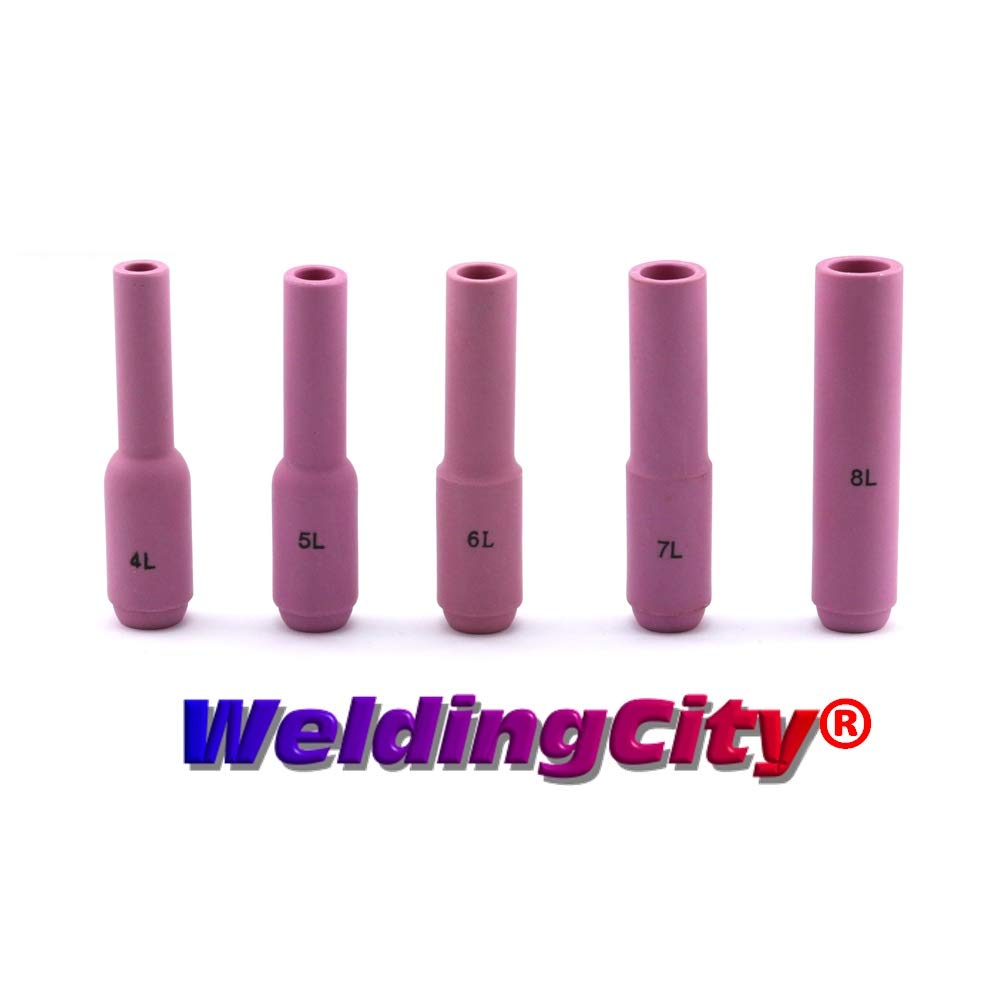WeldingCity 2-pk LONG Ceramic Cup 10N48L (#6, 3/8") for Regular Setup in TIG Welding Torch 17, 18 and 26 Series