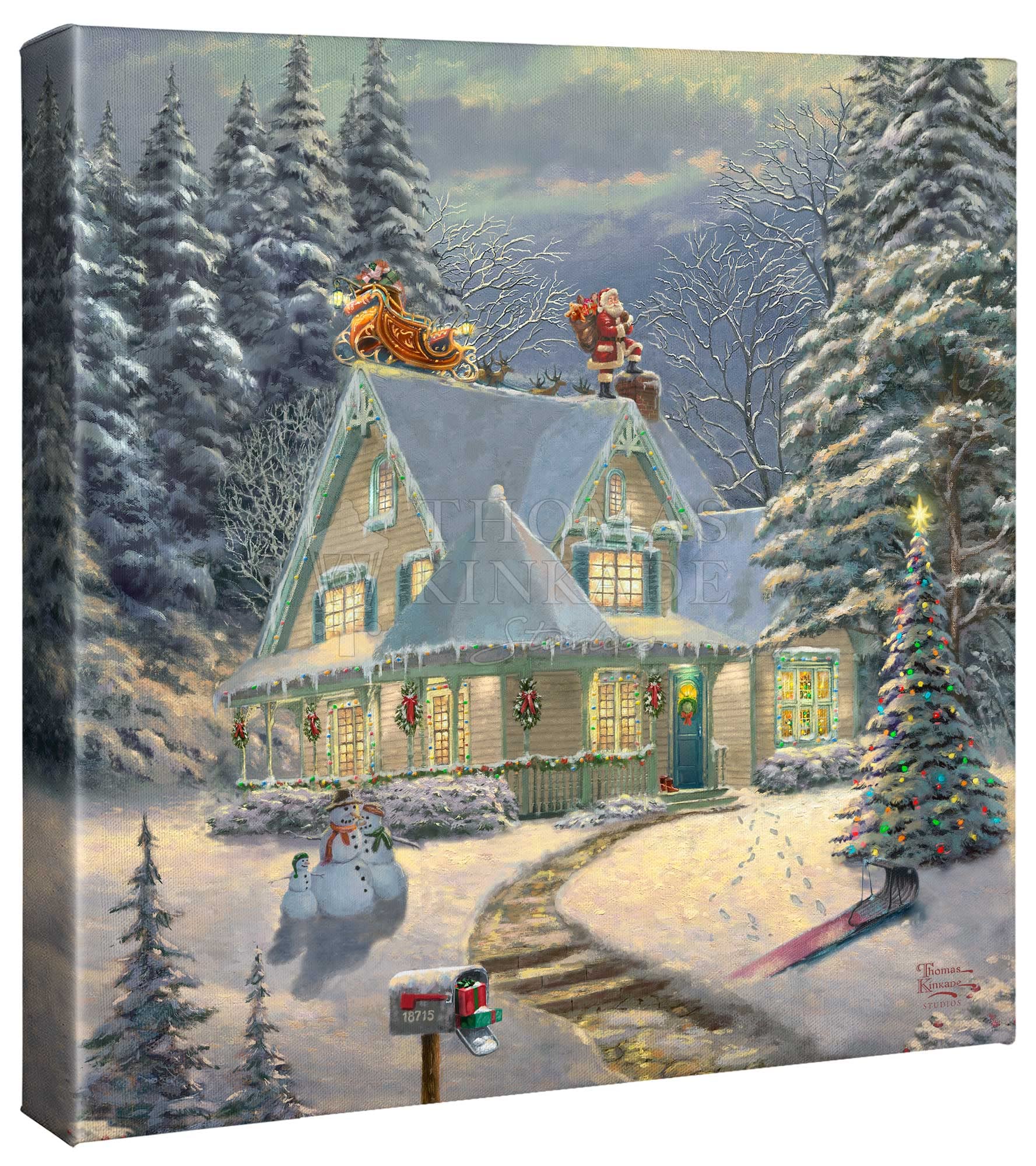 Thomas Kinkade Studios Midnight Delivery 14″ x 14″ Gallery Wrapped Canvas