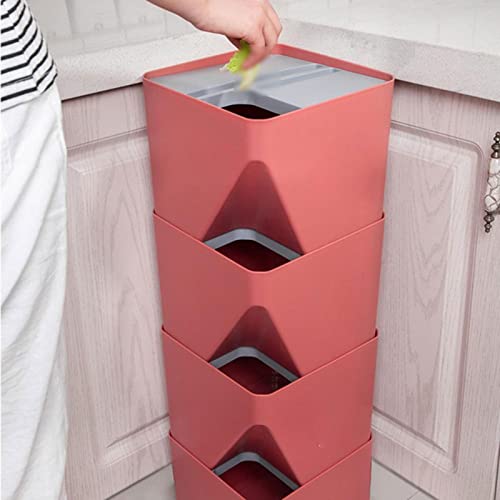 TURHAN Trashcan, Stackable Garbage Can Recycle Garbage Can Classified Garbage Can Household Separated Garbage Can Garbage Can Cleaning Tool
