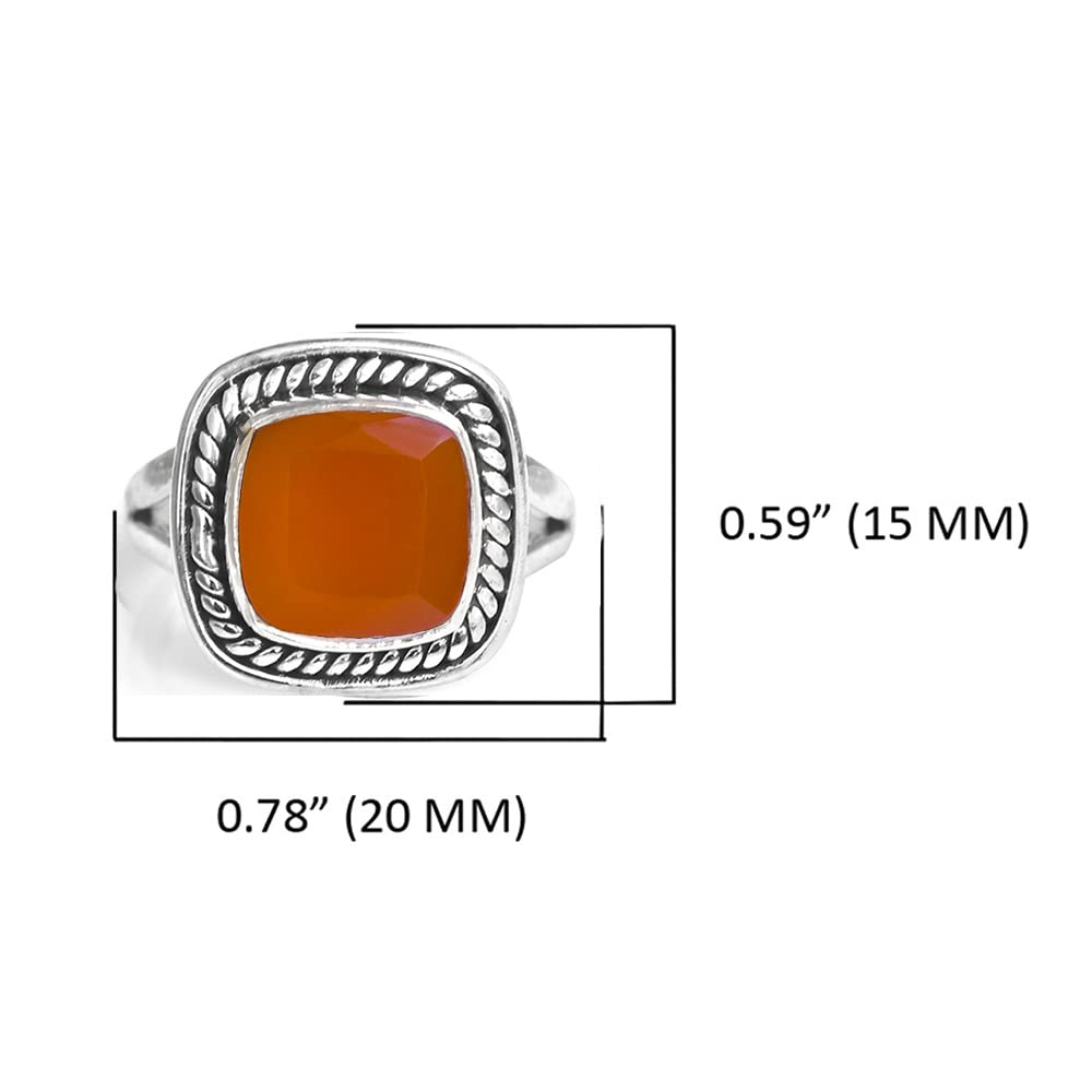 YoTreasure Carnelian Boho Ring For Women 925 Sterling Silver Gemstone Jewelry