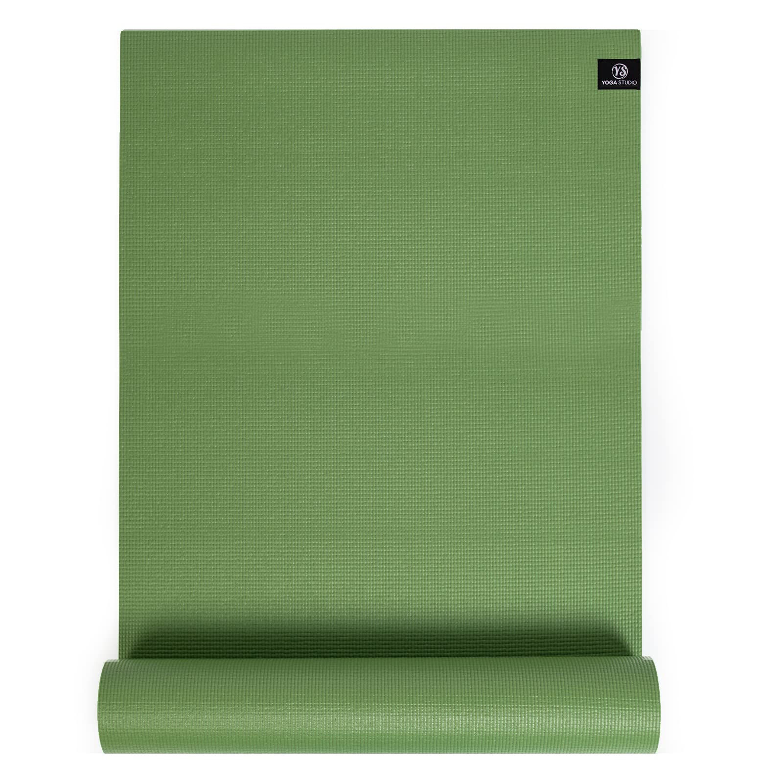 Yoga Studio Sticky Yoga Mat - 183cm x 61cm, 6mm Tear Proof Yoga Mat with Non-Slip Base (Green)