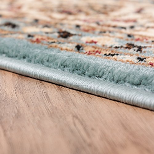 Well Woven Barclay Sarouk Light Blue Traditional Area Rug 6'7" x 9'6"