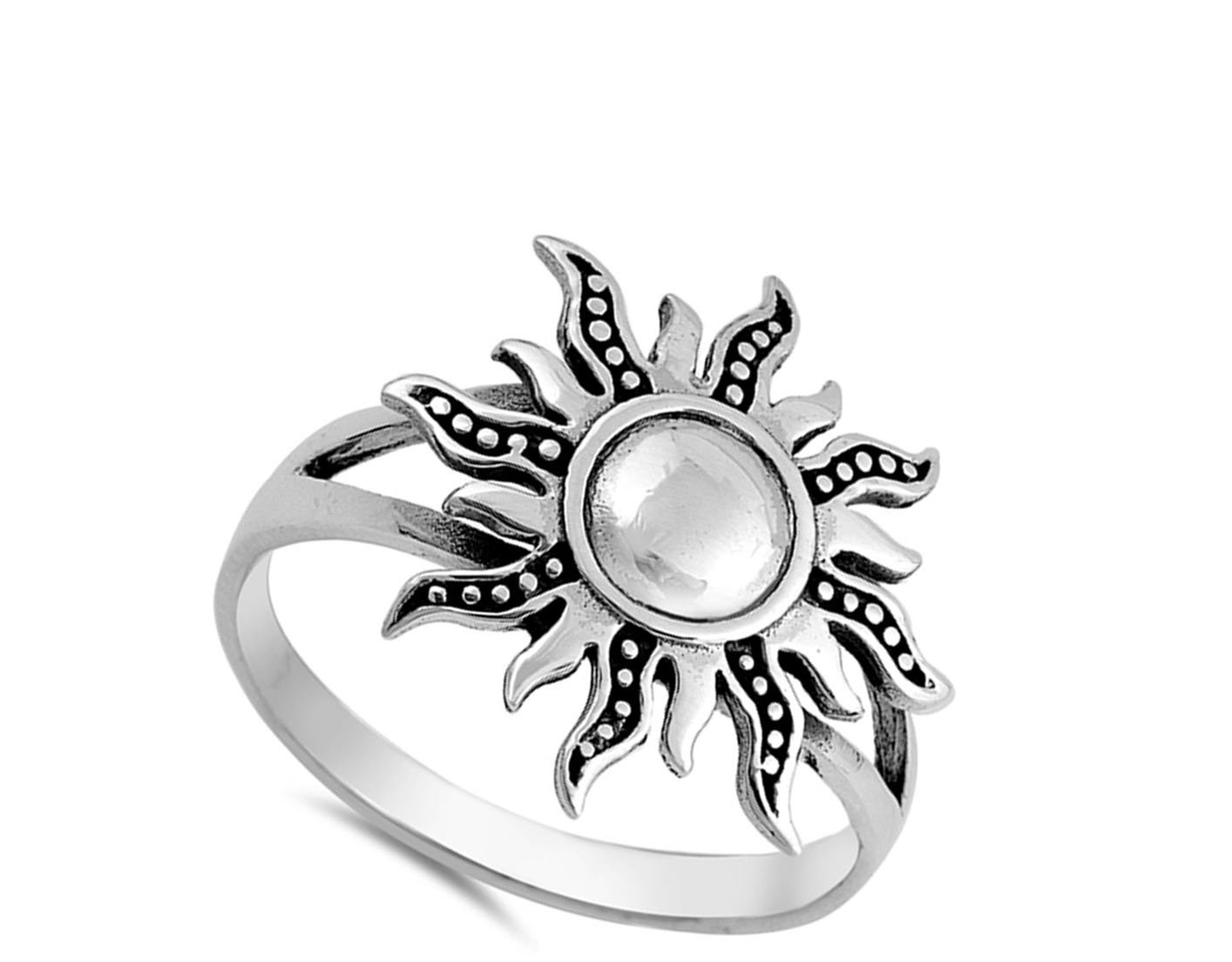 Sun Cute Polished Ring New .925 Sterling Silver Band Size 6