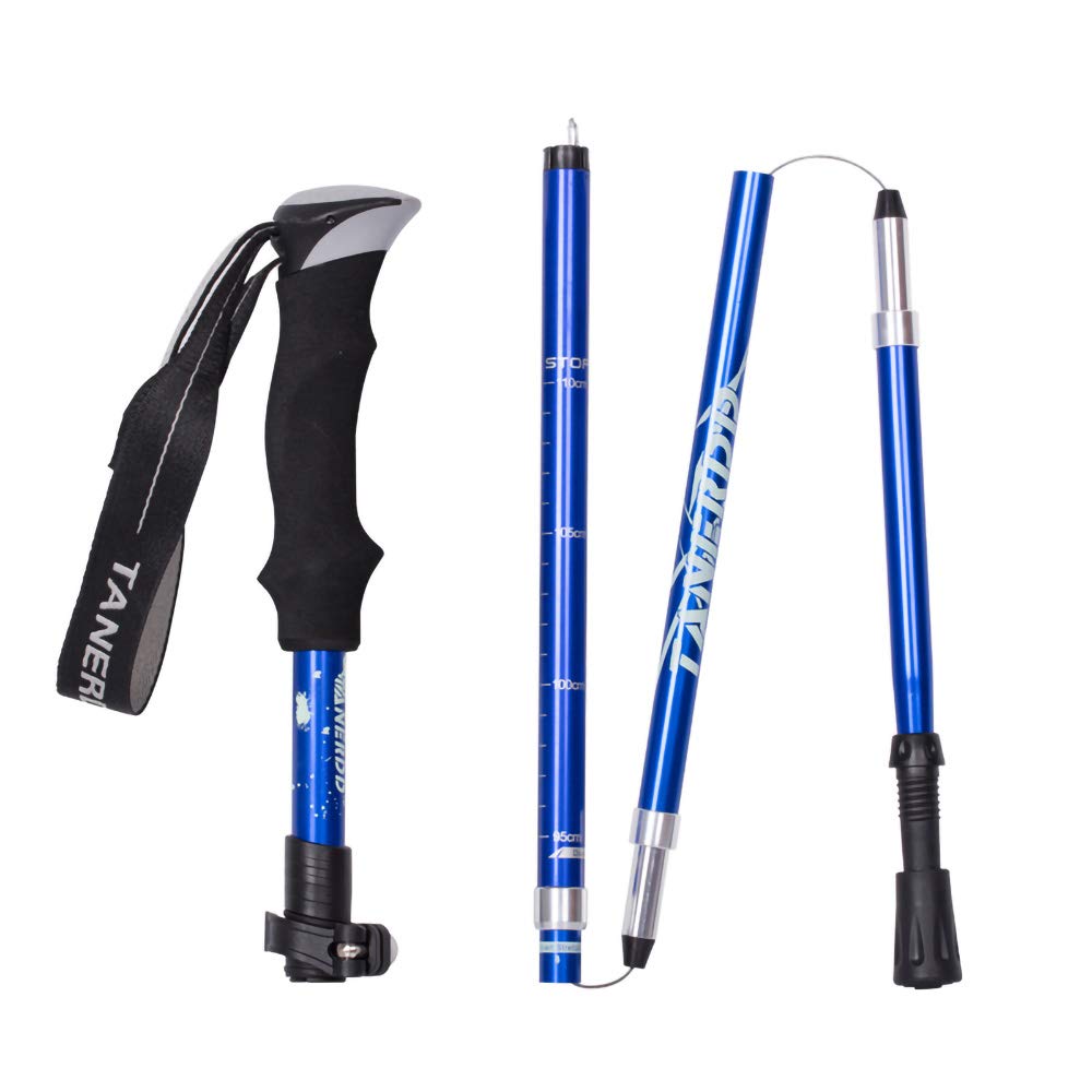 Upgrade Trekking Pole,Ultralight Aluminium Alloy Foldable, Anti Shock Walking/Camping (1 Pack,Light Blue)