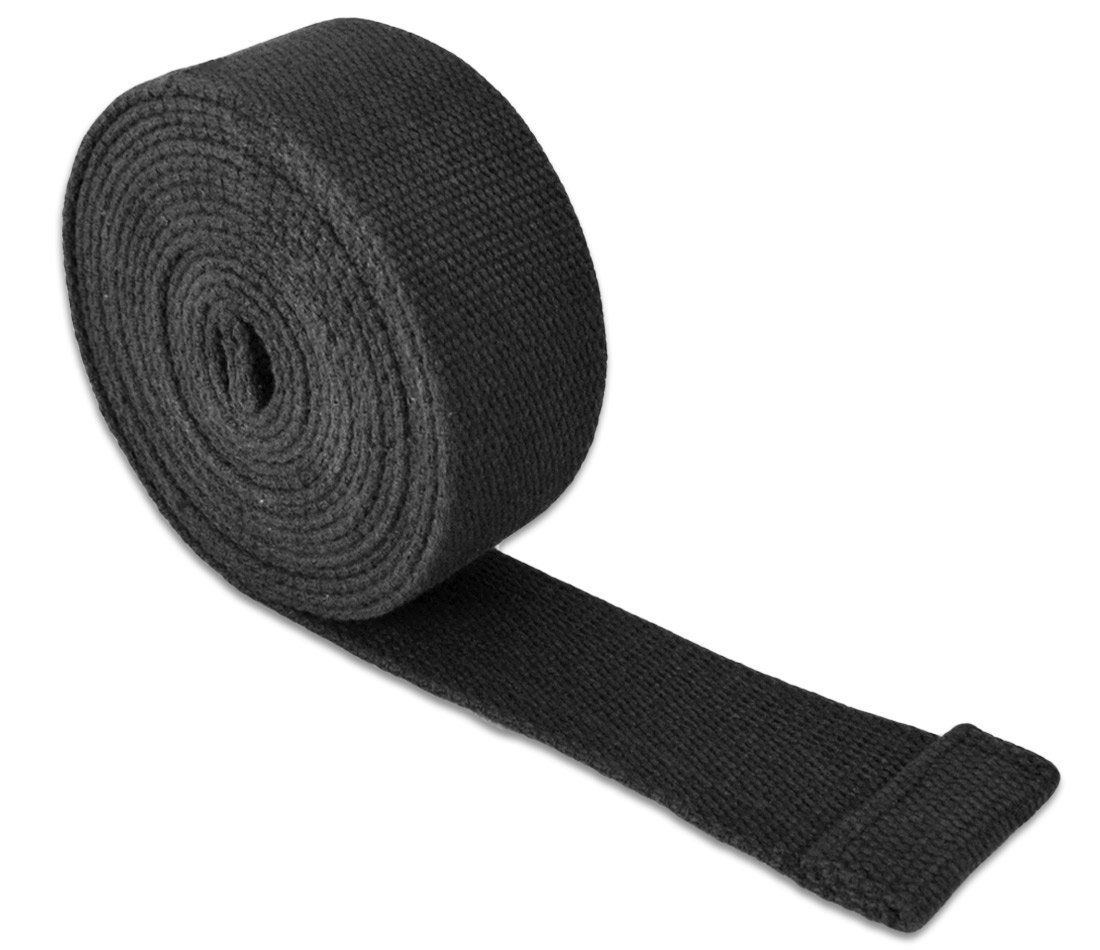 YogaAccessories 10' Cotton Yoga Strap Without a Buckle - Black