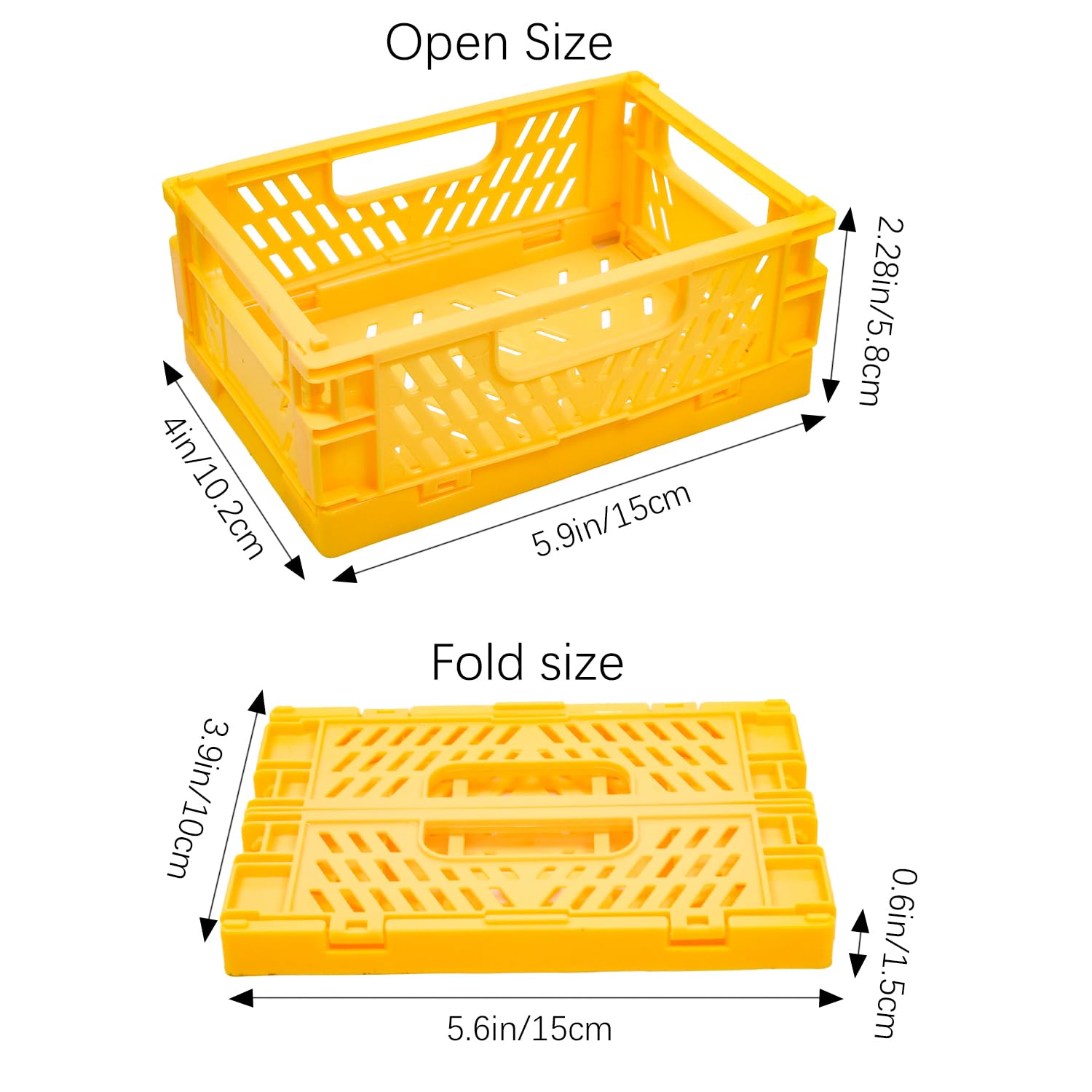 VIEKIER 6 Pack Pastel Storage Crates Mini Plastic Baskets Crates Small Baskets Durable Reliable Folding Storage Crate for Home (5.9"x4"x2.28")
