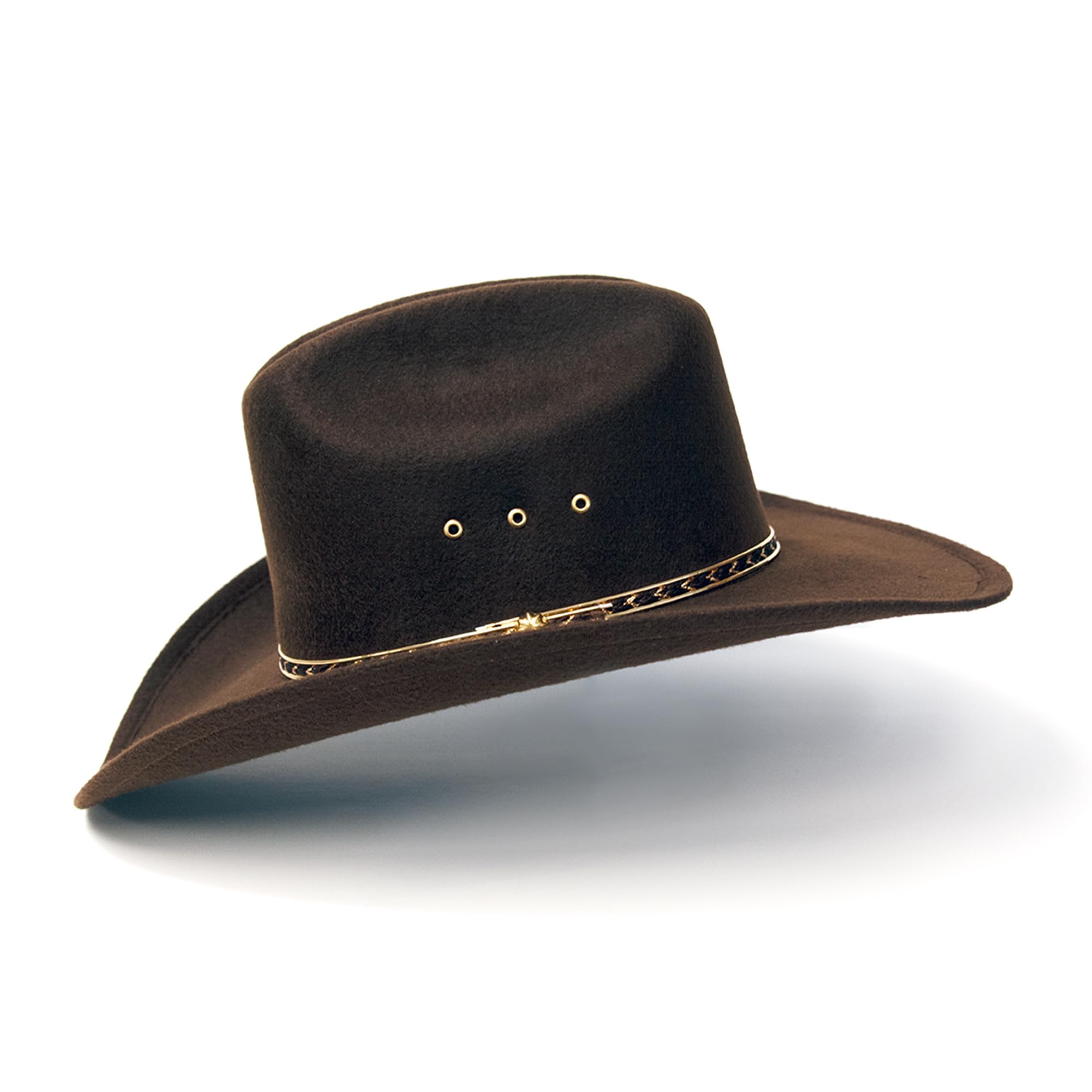 Western Express Faux Felt Finish Cowboy Hat - Cattleman Style with Gold Hat Band | Cowboy Hats for Men and Women