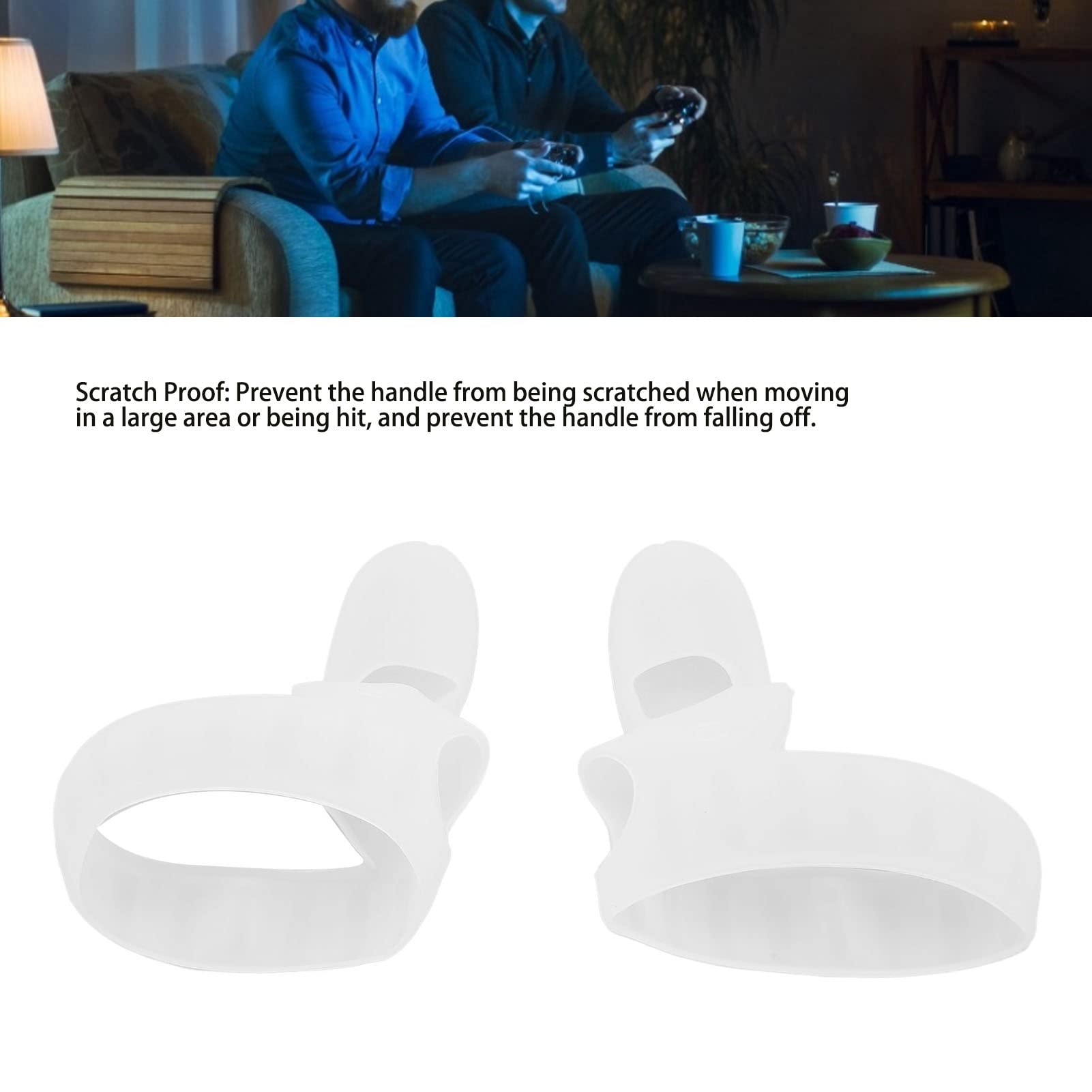 Yoidesu VR Handle Protective Cover, Silicone Transparent Scratch Proof VR Touch Controller Handle Cover, Handle Grips Protector for Oculus Quest 2(Transparent White)