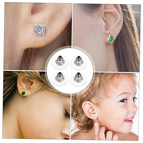 VILLCASE 400 Pcs Stud Plugs Rubber Earring Stoppers Earring Backs for Droopy Ears Disc Earring Backs Iron Earring Backs Stud Earring Back Earring Backs Rubber Backrest Plastic