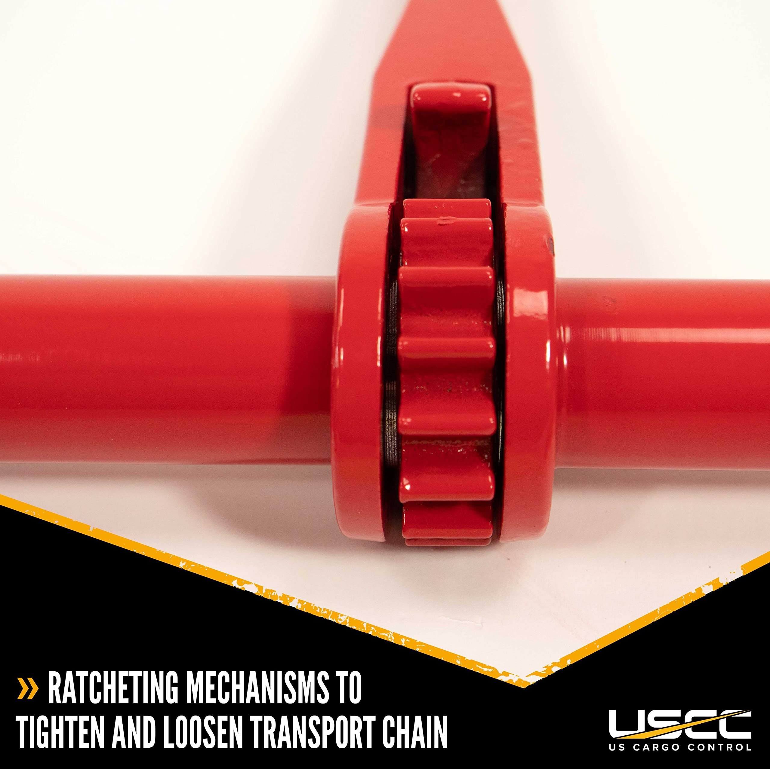 US Cargo Control Heavy Duty Ratchet Load Binder (4 Pack), 1/2 Inch Grade 70 Chain or 5/8 Inch Grade 43 Chain, 13,000 lbs. Working Load Limit, Use Ratchet Chain Binder for Flatbed Trailer or Truck