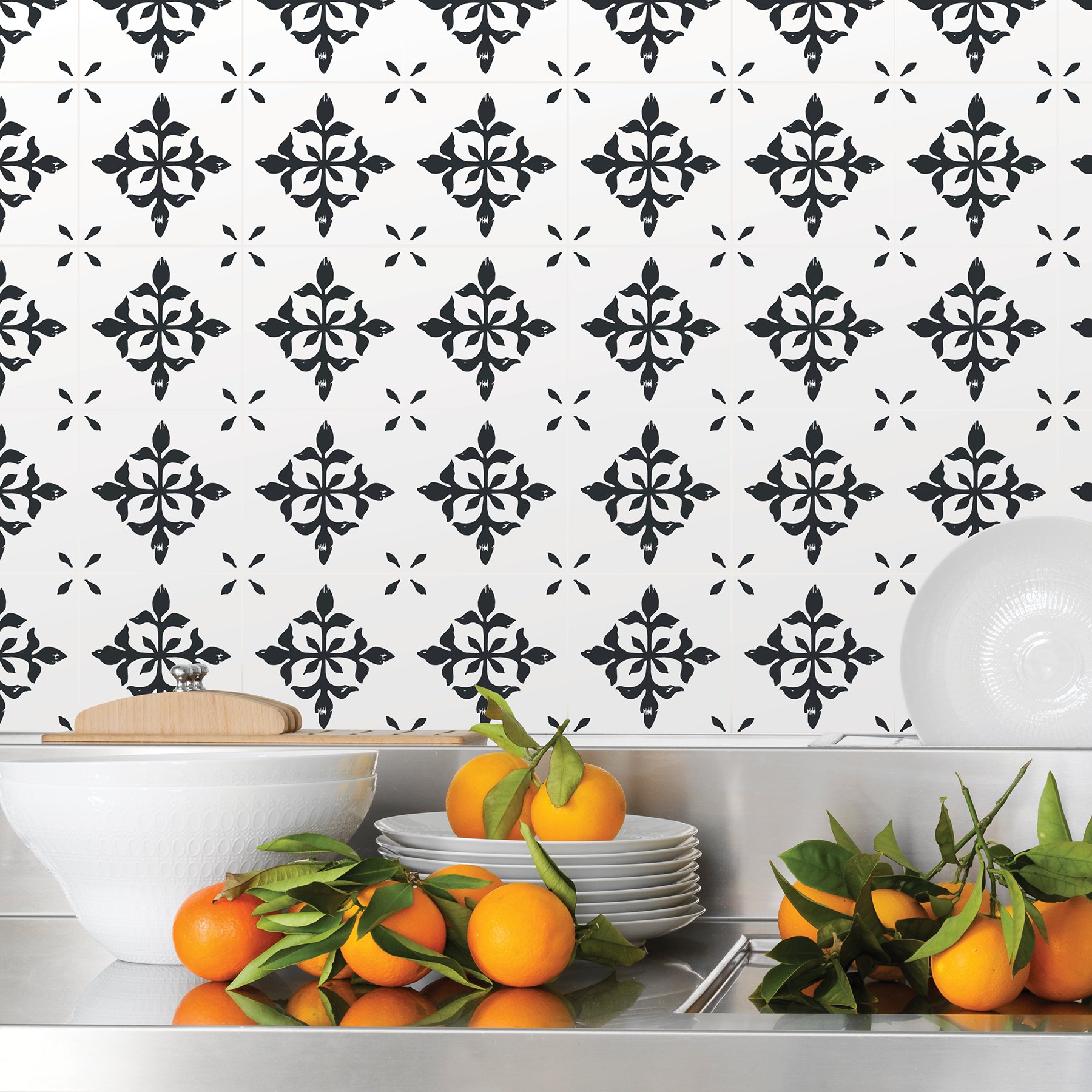 WallPops DWPK2789 Ironwork Tile Wall Decal, Black