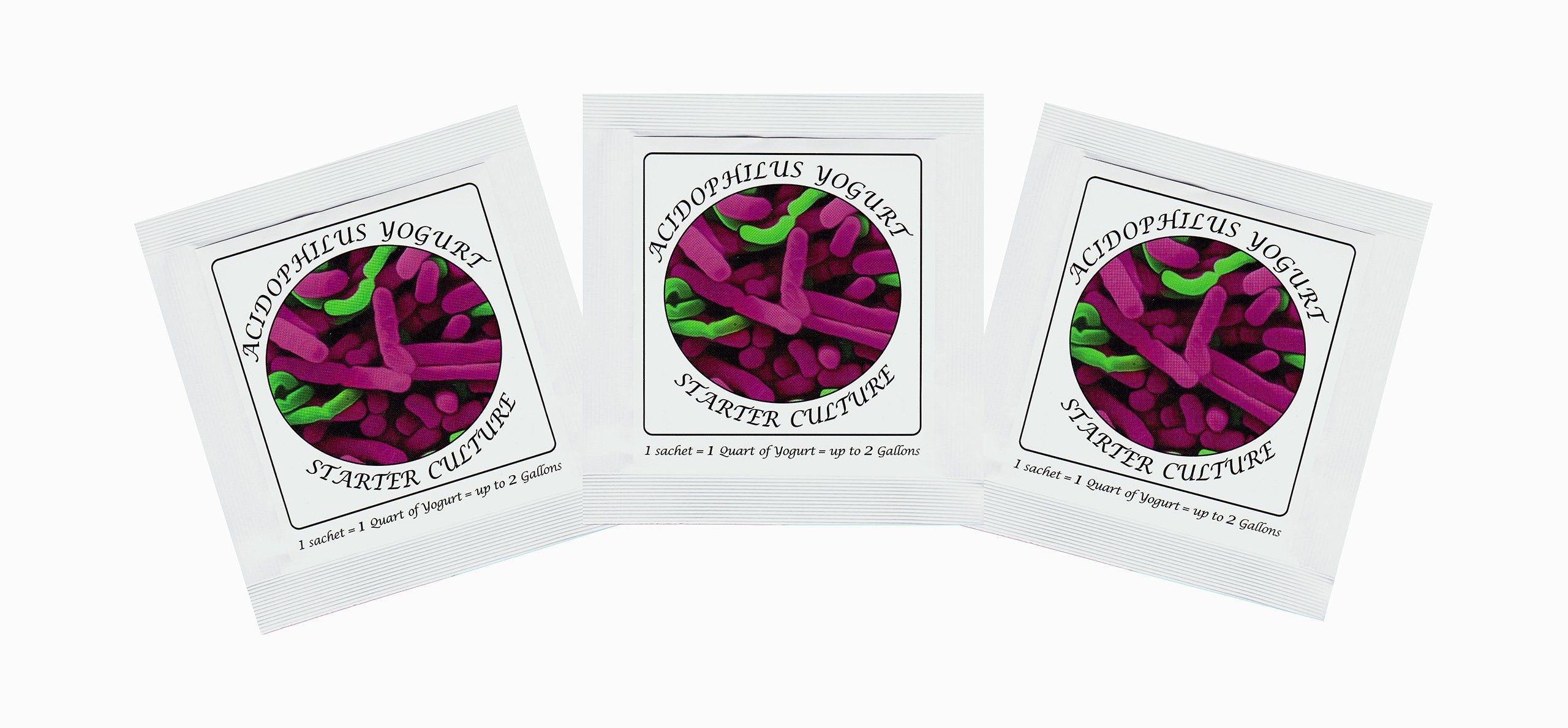 Yogurt Starter Cultures - Pack of 3 Freeze-dried Culture Sachets for Acidophilus Yogurt
