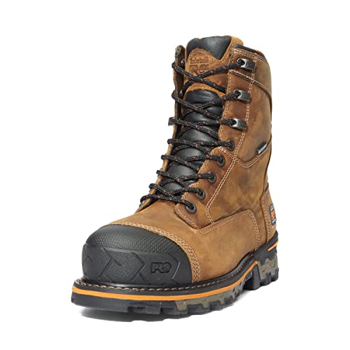 Timberland PRO Men's 8 Inch Boondock Composite Toe Waterproof Industrial Work Boot,Brown Oiled Distressed Leather,11 M US