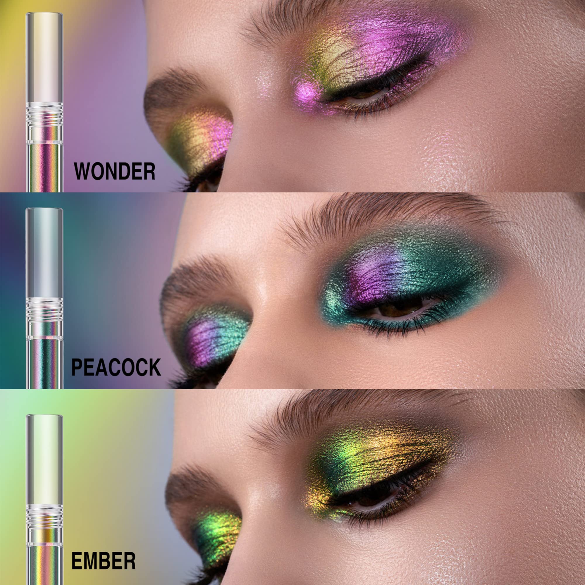 Wismee Chameleon Liquid Eyeshadow, Duochrome Metallic Eyeshadow, Long-lasting Intense Color Shifting Eyeshadow, Smooth Highly Pigment Eyeshadow, 1