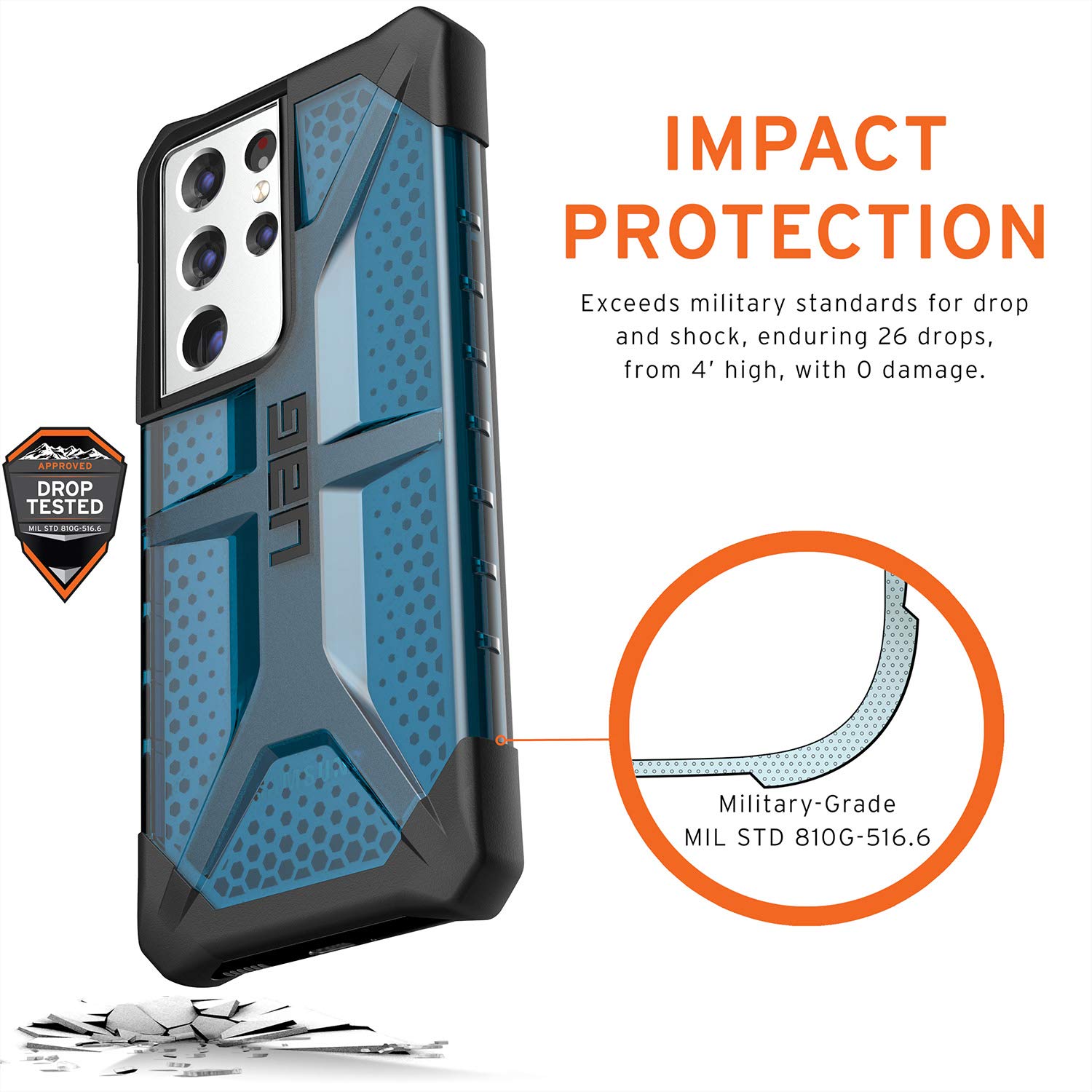 URBAN ARMOR GEAR Galaxy S21 Ultra Compatible Shockproof Case PLASMA Mallard UAG-GLXS21ULTT-ML