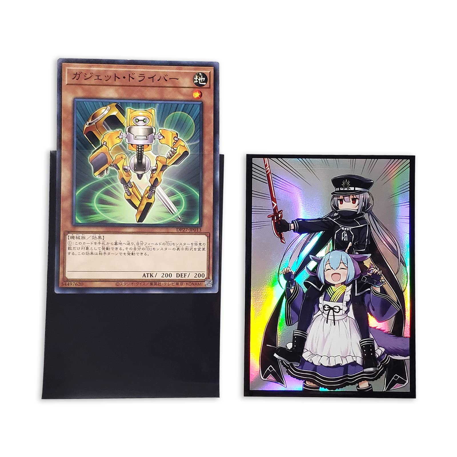 Time Walker 50ct Holographic Flashing (Sky Striker Ace Roze Dragonmaid) Top Loading Trading Card Sleeves Deck Protector for YuGiOh/Japanese Sized Cards 63x90mm (3)