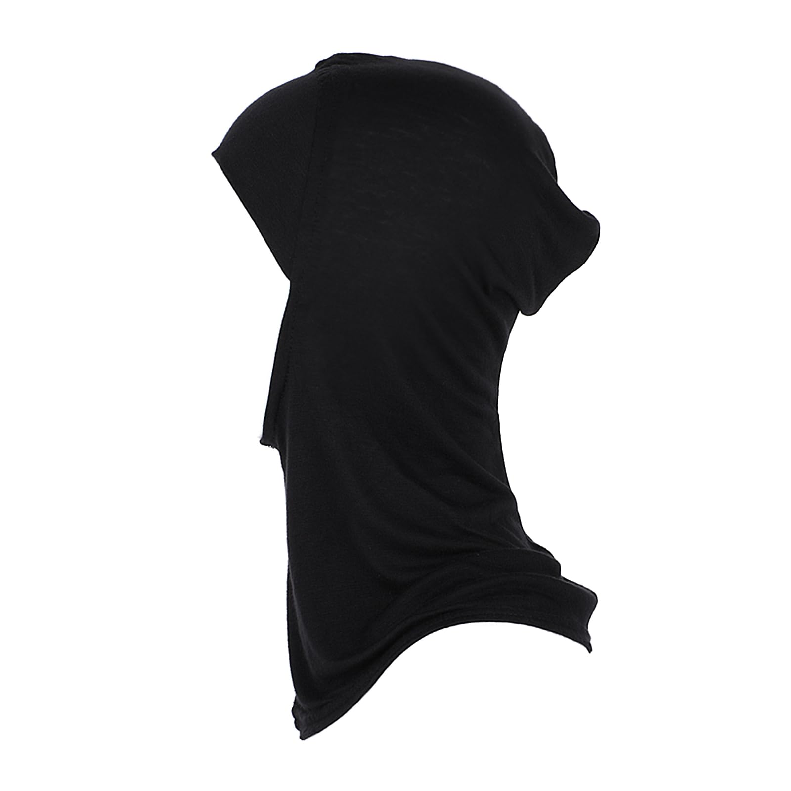 WLLHYF Solid Shawl Hijab for women Muslim Soft Breathable Stretch Long Hair Head Wraps Headkerchief Undercap for Women(Black)