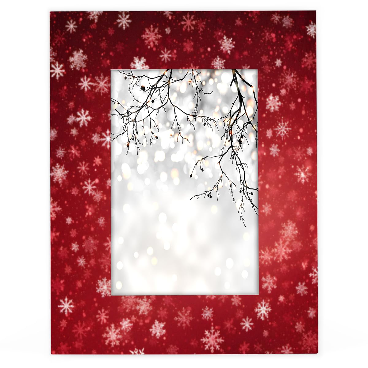YoCosy Picture Frames 5x7 for Wall Decor Cute Red Snowflake Christmas Hanging Picture Frame with Stand Large Wood Photo Poster Frames Collage for Tabletop, Acrylic Face