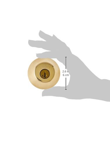 WEISER Lock GD9471X 3 SMT K4 MS RLR2 Single Cylinder Deadbolt, Bright Brass