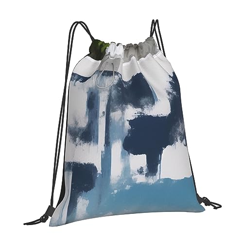 Wall Pattern Drawstring Backpack For Men And Women'S Sports And Fitness Bag, Large Size, Zippered Pocket, Lightweight, Foldable And Portable For Travel