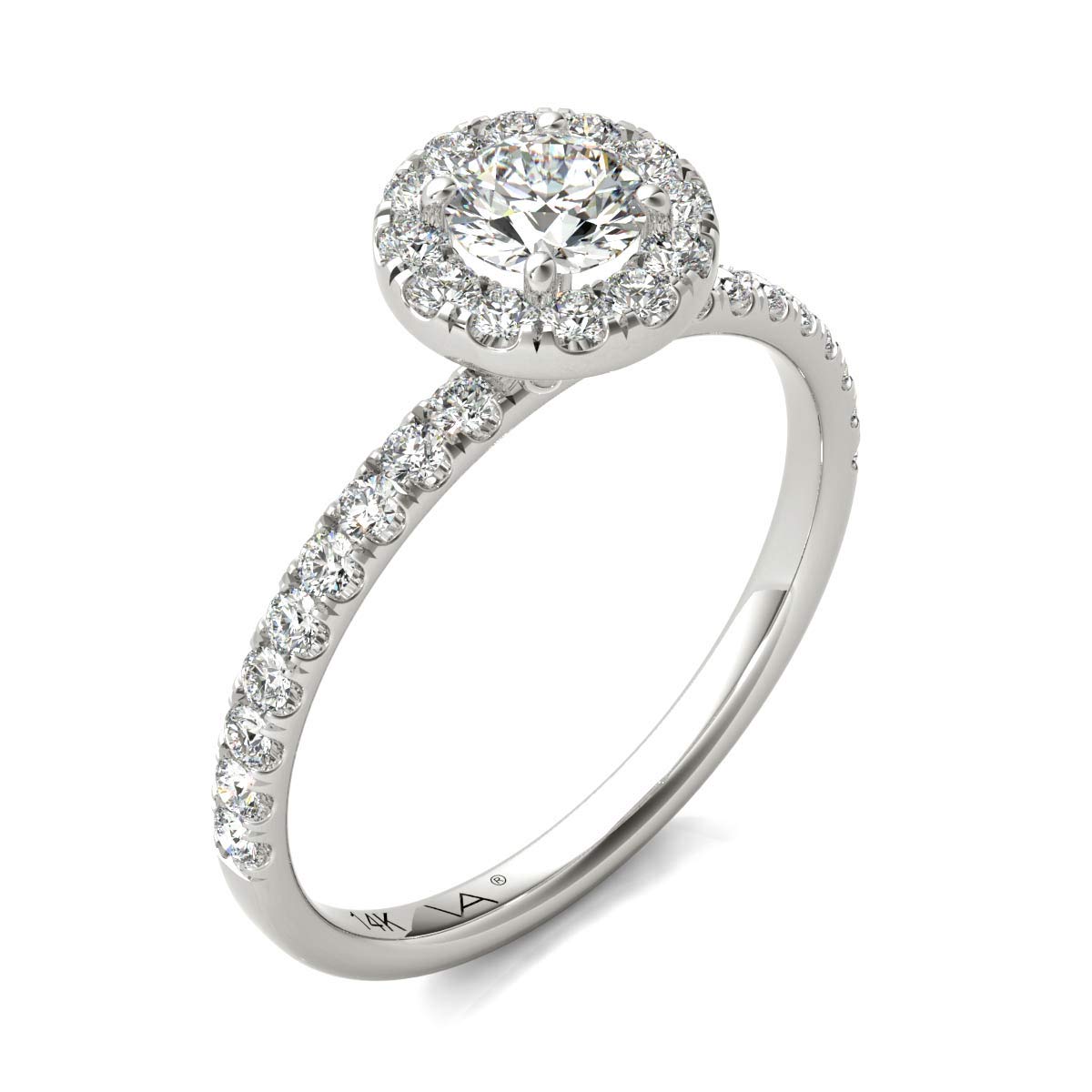 VAARYA Natural Diamonds Engagement Ring AGS Certified 14K White Gold 3/4 Ct. tw. GH/SI2-I1
