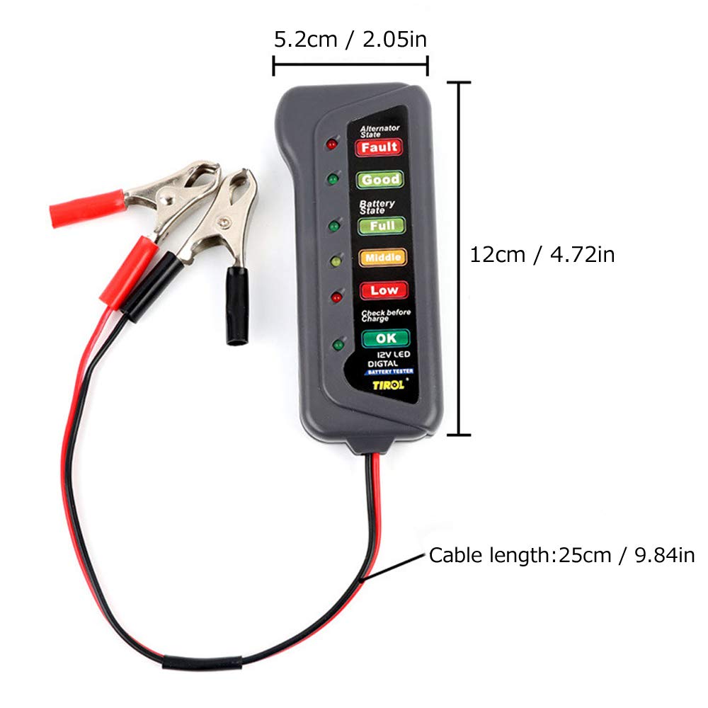 Usee Battery Tester Battery Alternator Checker Multifunctional Tester for 12V Car Motorcycle Battery