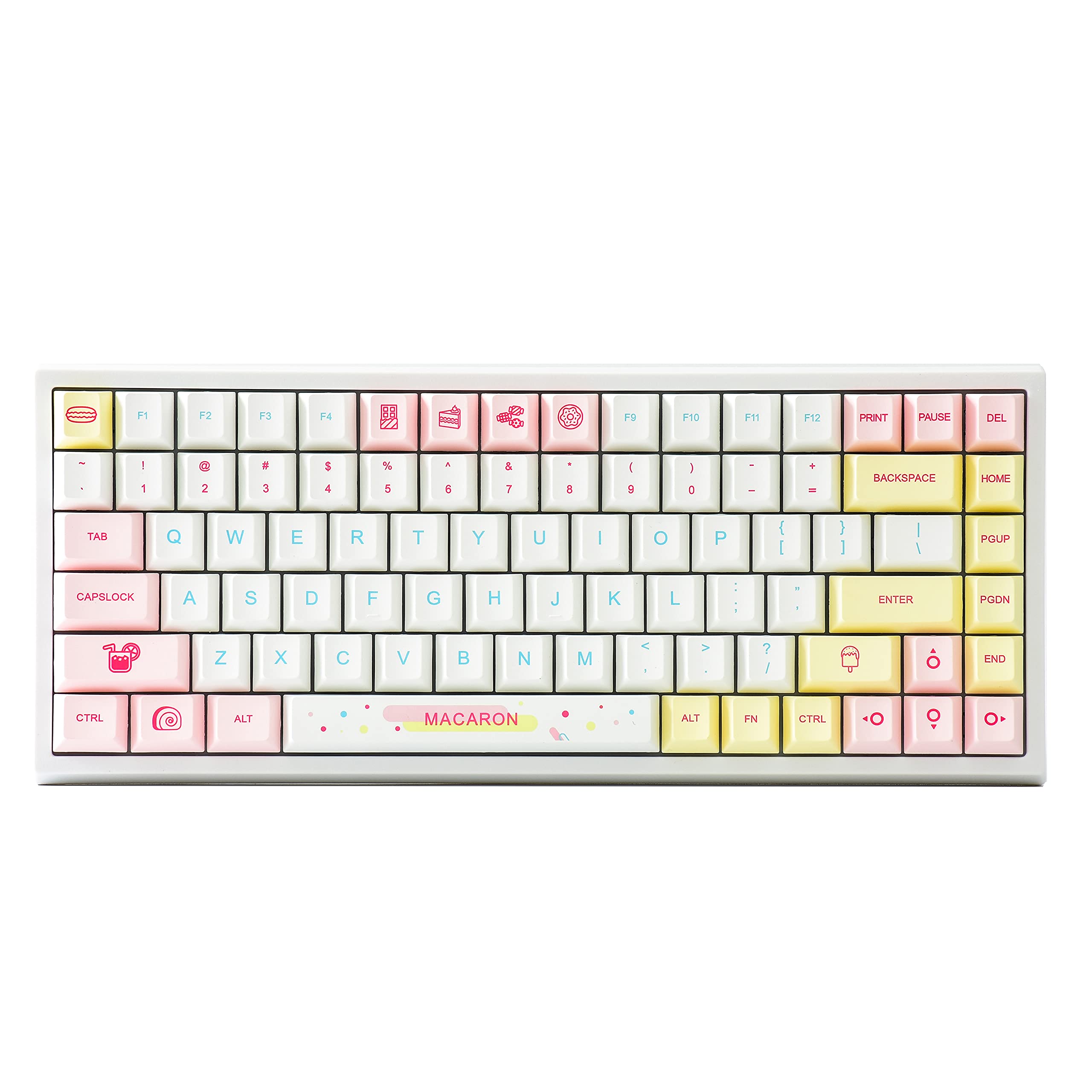 YUNZII Macaron 84 84-Key RGB Hotswap Wired Mechanical Gaming Keyboard with PBT Dye-subbed Keycaps for Mac/Win/Gamers (Gateron Red Switch,Macaron)