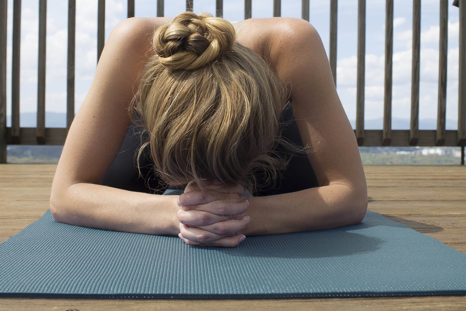 YogaAccessories 1/4" Thick High-Density Deluxe Non-Slip Exercise Pilates & Yoga Mat, Slate Blue
