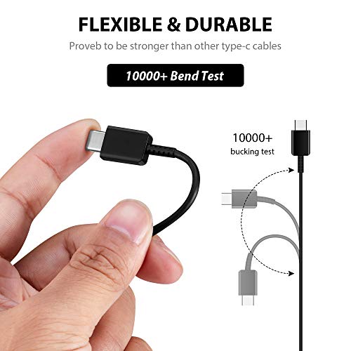 Works by VOLT PLUS TECH Original 10ft USB-C Cable Compatible with Your Sony WF-1000XM3 with Fast Charging and Data Transfer. (Black 3M)