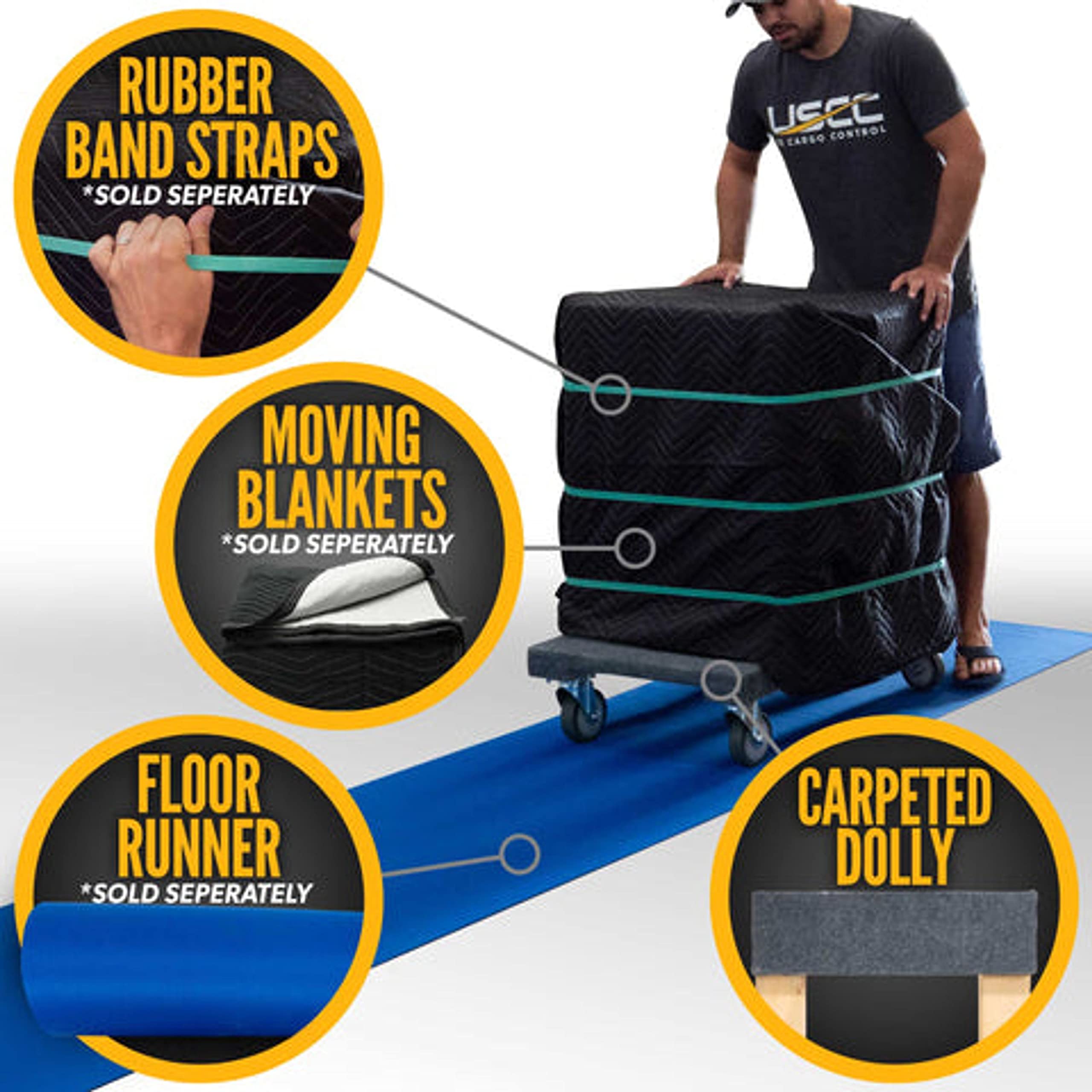 US Cargo Control - Carpeted Moving Dolly 18 Inch x 30 Inch - Heavy Duty Furniture Dolly with Four Rubber Swivel Casters - Carpeted Edges for Safe Cargo Hauling